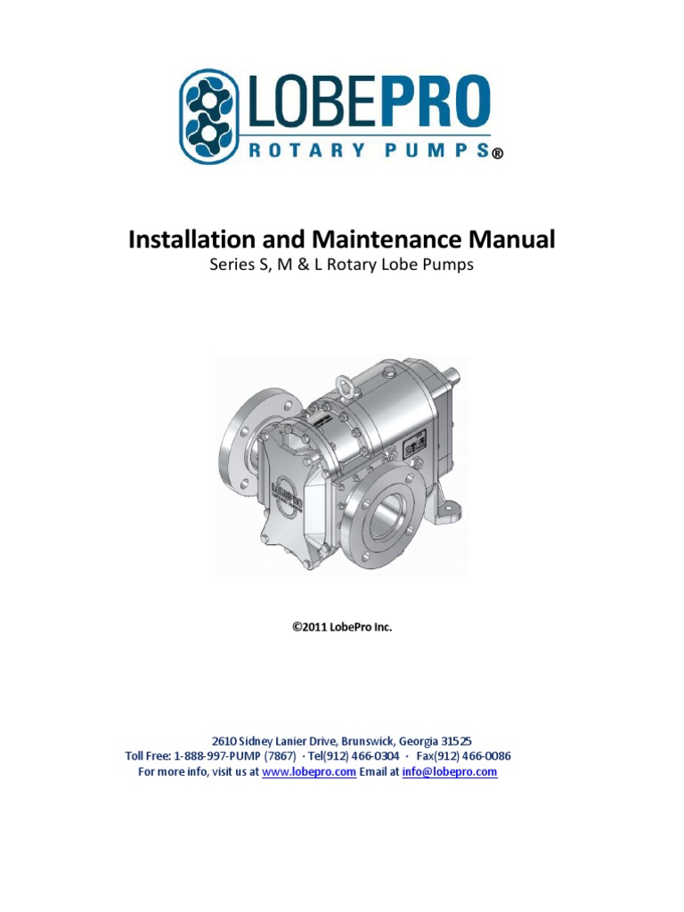 CE-LOBEPRO INSTALLATION MAINTENANCE MANUAL Rev4 07-11-11 | PDF | Pump ...
