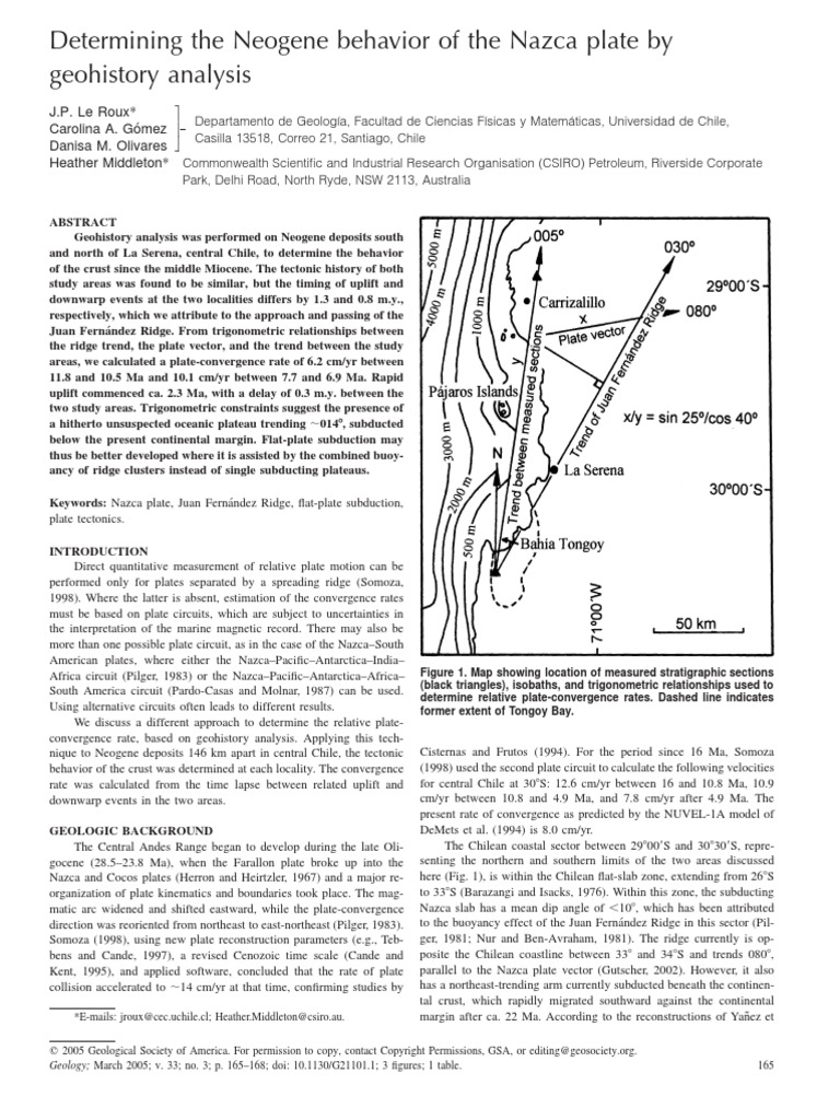 NAZCA - Determining The Neogene Behavior of The Nazca Plate by ...