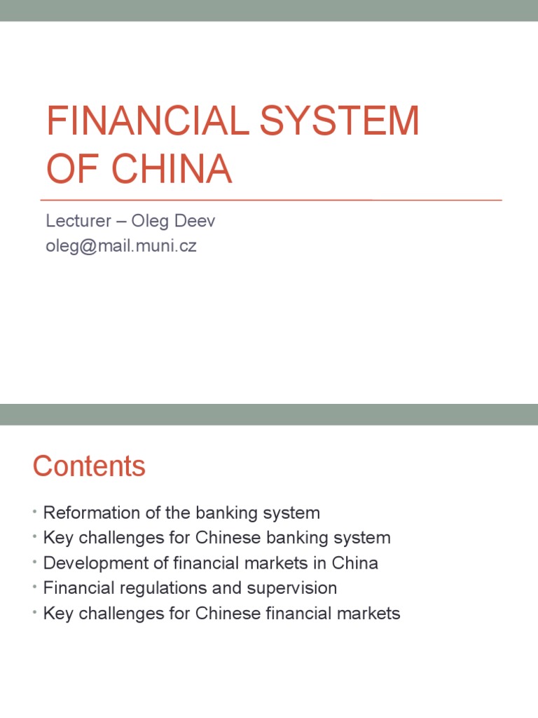 Overview of China's Financial System | PDF | Banks | Stocks