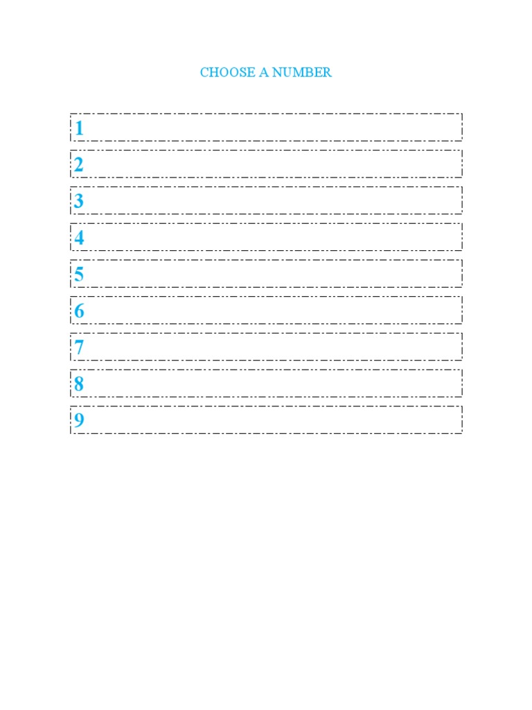 Choose A Number | PDF