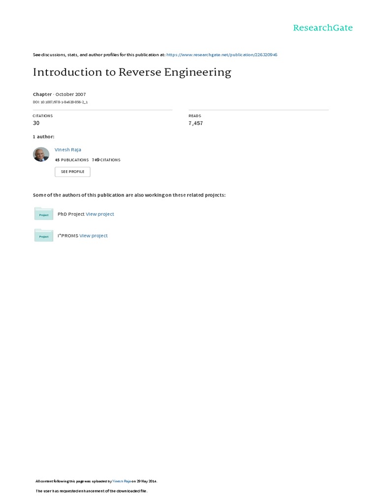 Introduction To Reverse Engineering: October 2007 | PDF | Computer ...