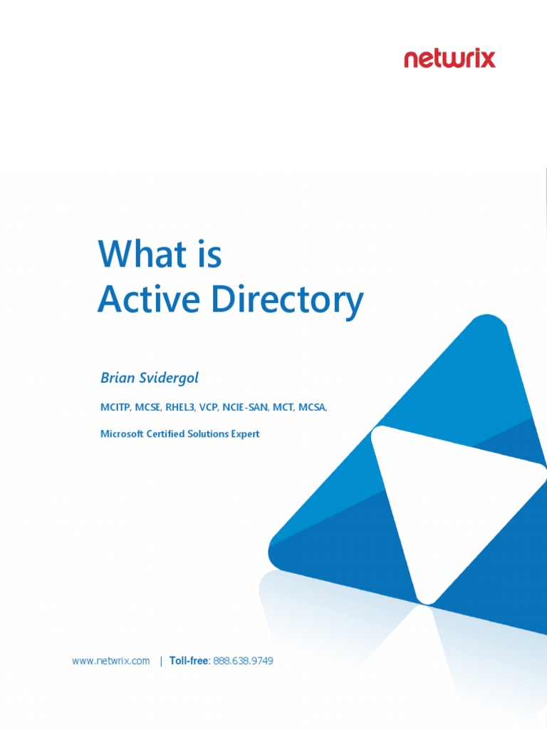 What Is Active Directory: Brian Svidergol | PDF | Active Directory ...