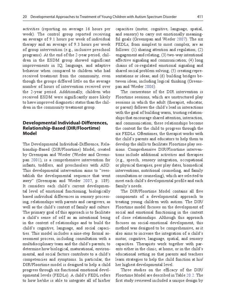 Developmental Individual-Differences, Relationship-Based (DIR/Floortime) Model | PDF | Mental ...