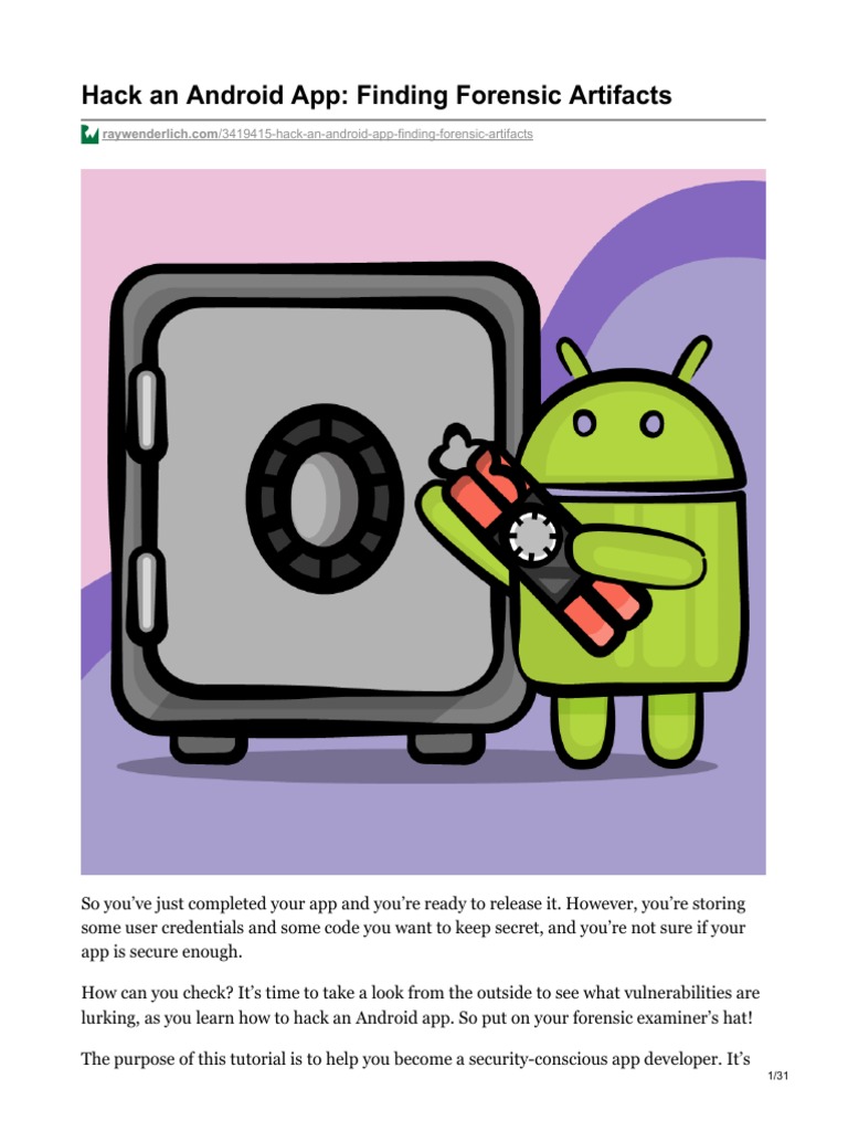 Hack An Android App Finding Forensic Artifacts Pdf Java Virtual Machine Android Operating