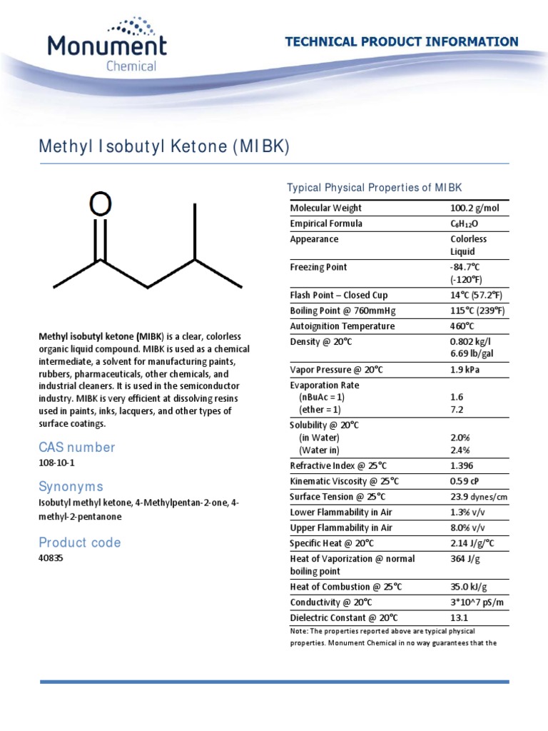 Mibk - TDS PDF | PDF | Physical Sciences | Materials