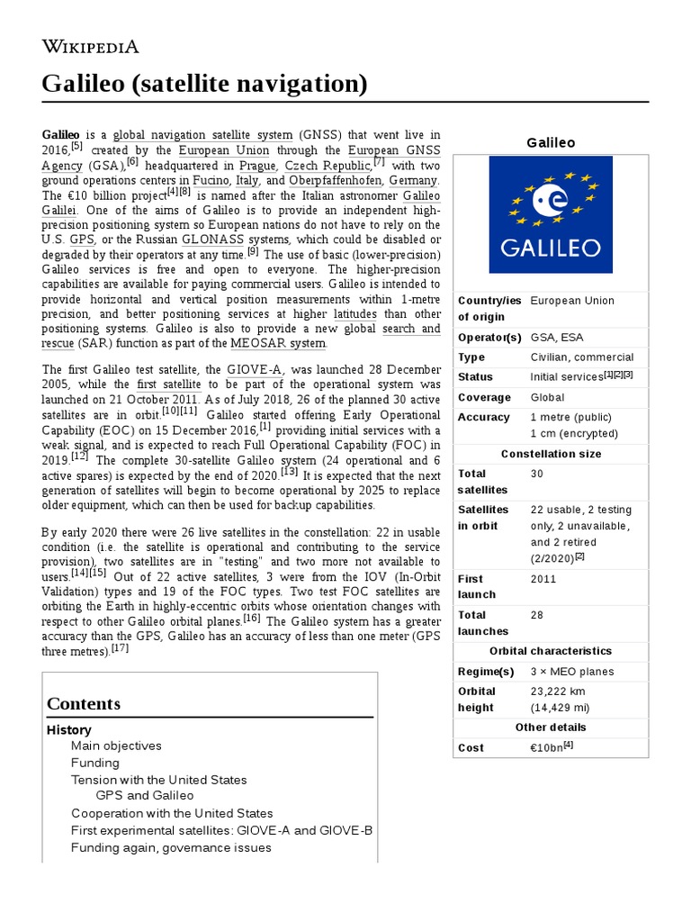 Galileo (Satellite Navigation) | PDF | Flight | Spaceflight