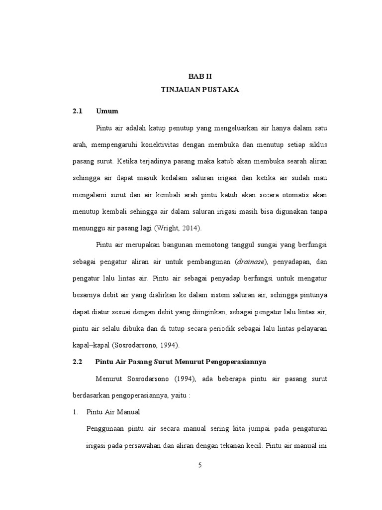 Tinjauan Teknis Mengenai Jenis-Jenis Pintu Air Pasang Surut dan Pintu ...
