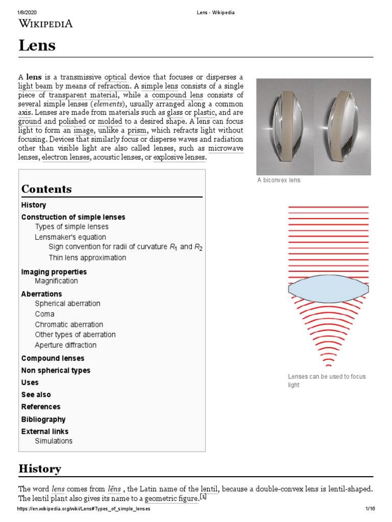 Lens - 1 | PDF | Optics | Natural Philosophy