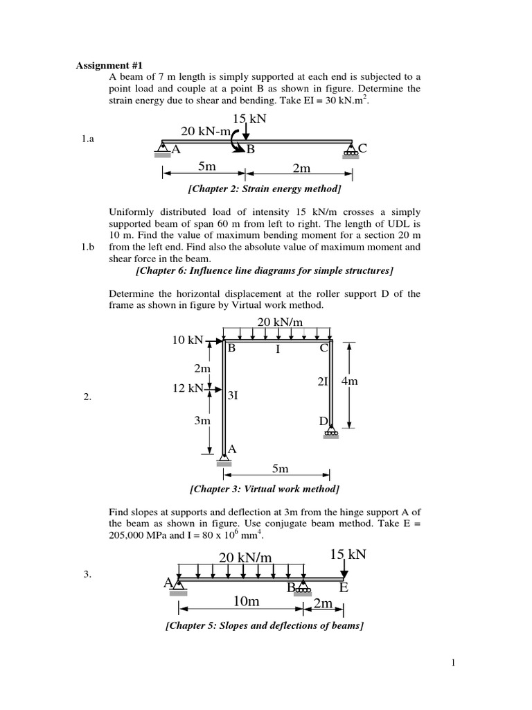 15 KN 20 KN-M B: Assignment #1 | PDF | Bending | Beam (Structure)