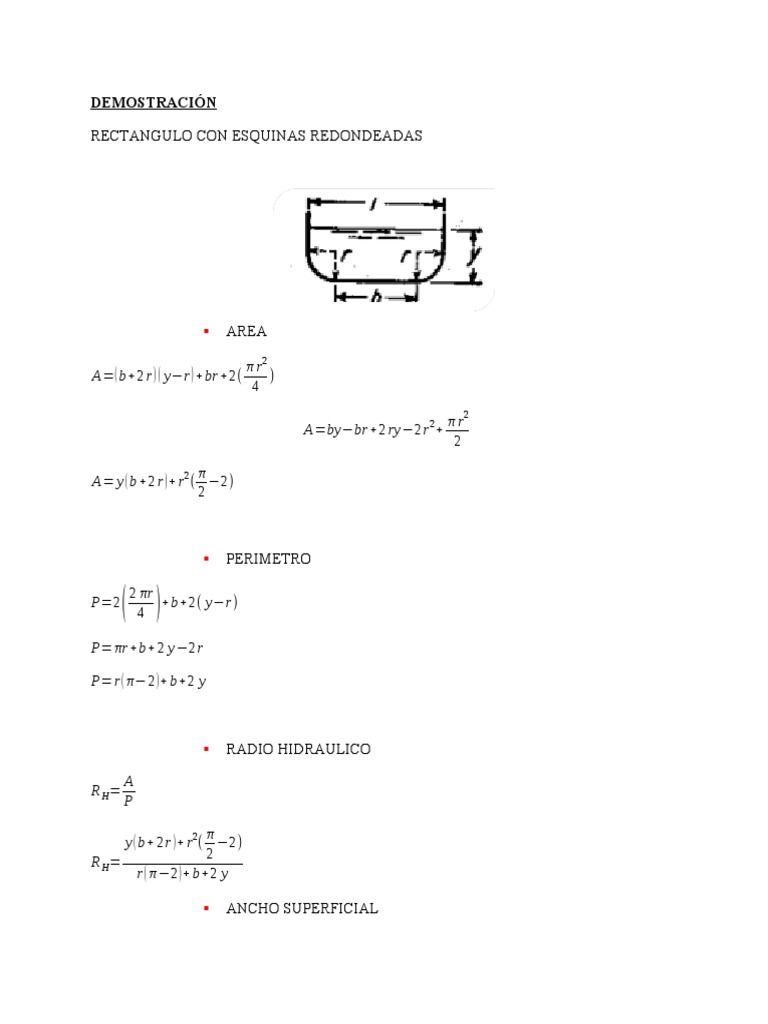 Demostración Canal Rectangular Con Bordes Redondeados | PDF