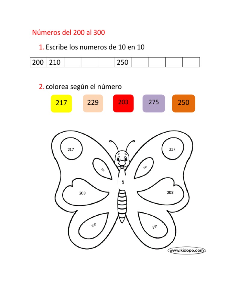 Números Del 200 Al 300 | PDF
