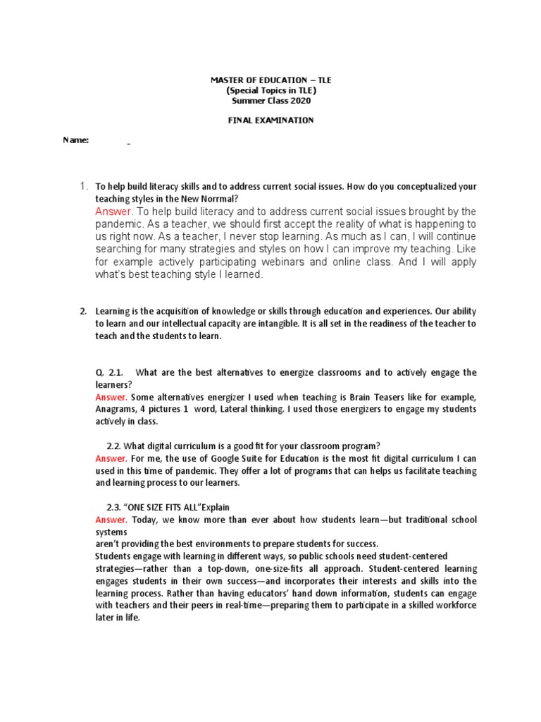 Special Topic | PDF | Teachers | Curriculum