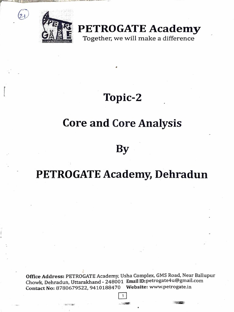 Core and Core Analysis | PDF | Permeability (Earth Sciences) | Pressure