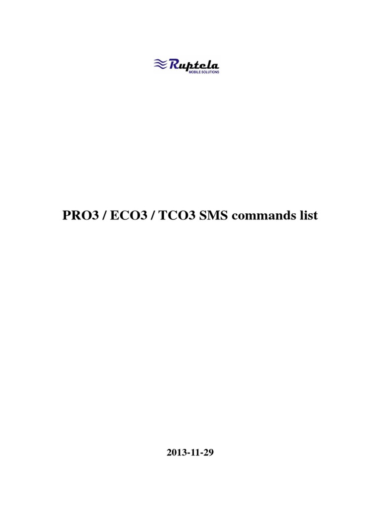 PRO3 / ECO3 / TCO3 SMS Commands List | PDF | Port (Computer Networking) | Internet Protocol Suite