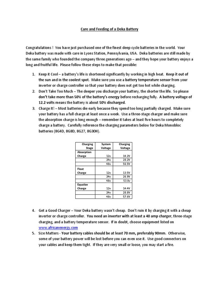 Charging Stage System Voltage Charging Voltage Absorption Charge | PDF ...