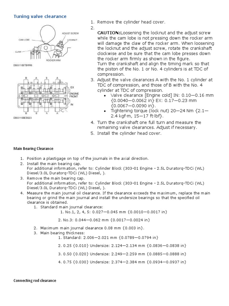 Tuning Valve Clearance | PDF | Piston | Diesel Engine