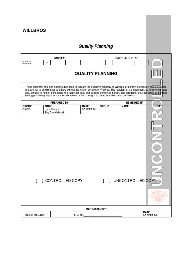 002-Quality Planning | PDF | Quality Assurance | Quality Management System