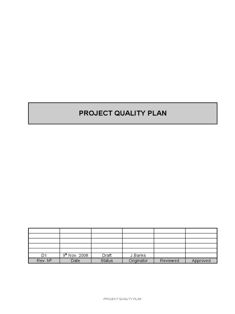 Project Quality Plan | PDF | Quality Assurance | Calibration