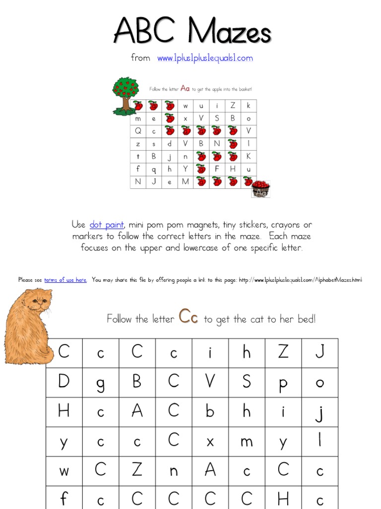 Letter Mazes Printable CC PDF | PDF