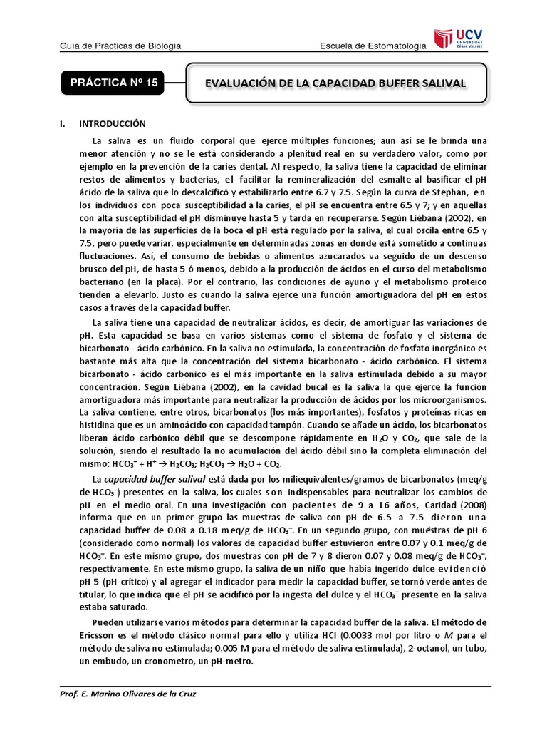 Guía Práctica 15-Demostración de La Capacidad Buffer Salival. | PDF ...