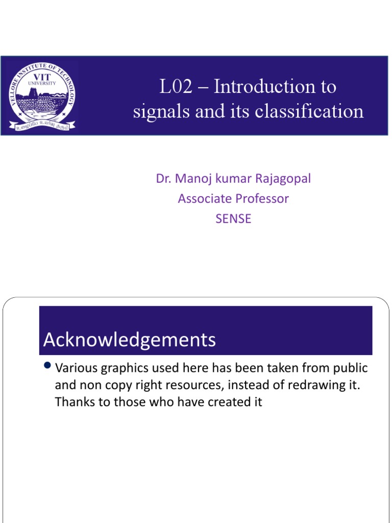 L02 - Introduction To Signals and Its Classification | Download Free PDF | Discrete Time And ...