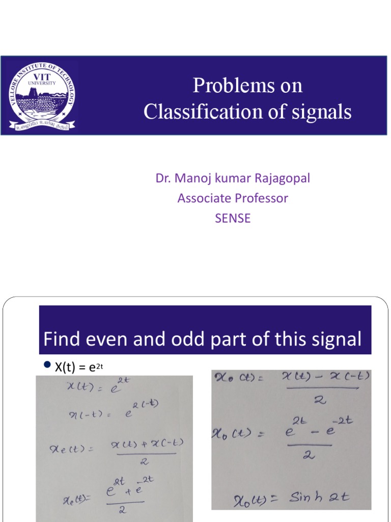 Signal Classification Problems | PDF | Complex Analysis | Mathematical ...