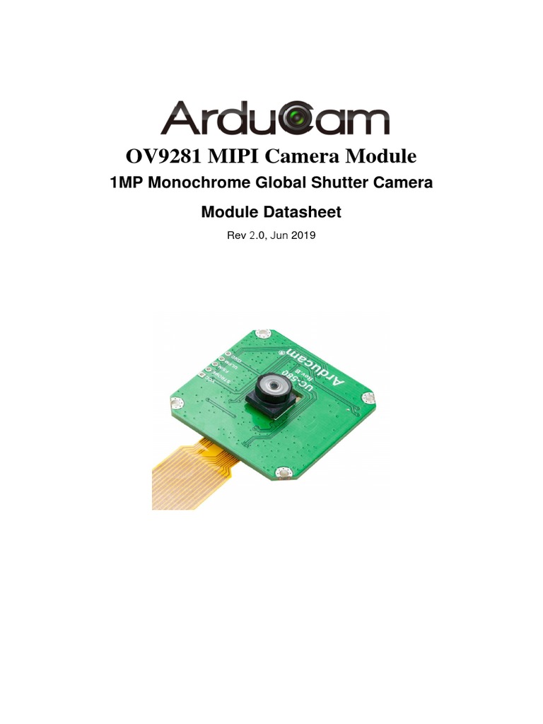 OV9281 MIPI Camera Module Datasheet v2 | PDF | Frame Rate | Camera
