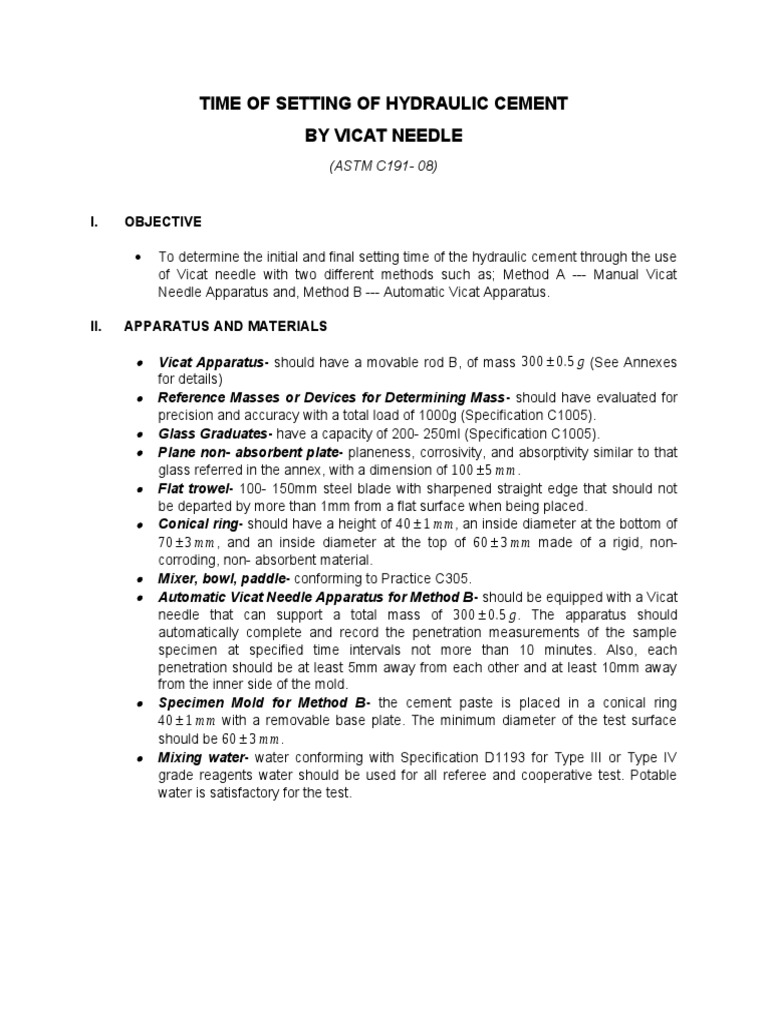 Astm C191 08 | PDF | Concrete | Cement