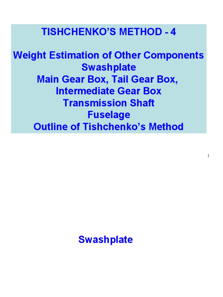 Tishchenko's Method for Helicopter Weight Estimation | PDF | Helicopter ...