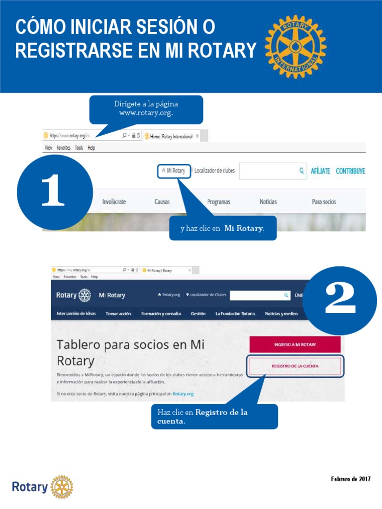 How To Create My Rotary Account Es | PDF