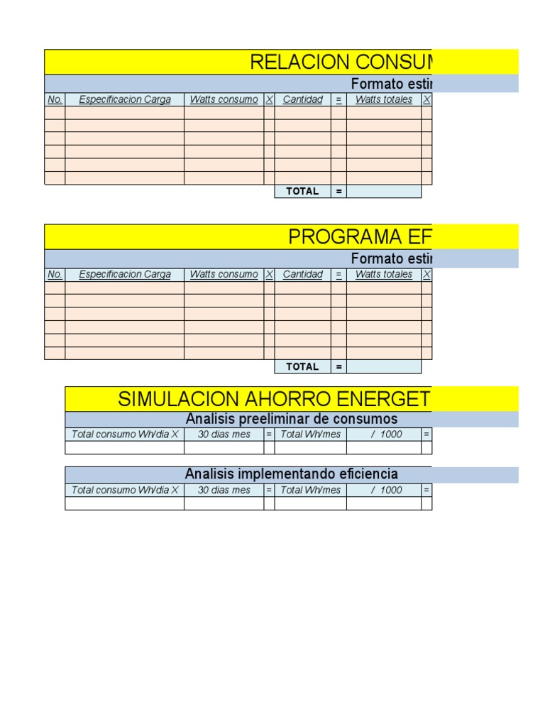 Formato Eficiencia Energetica | PDF