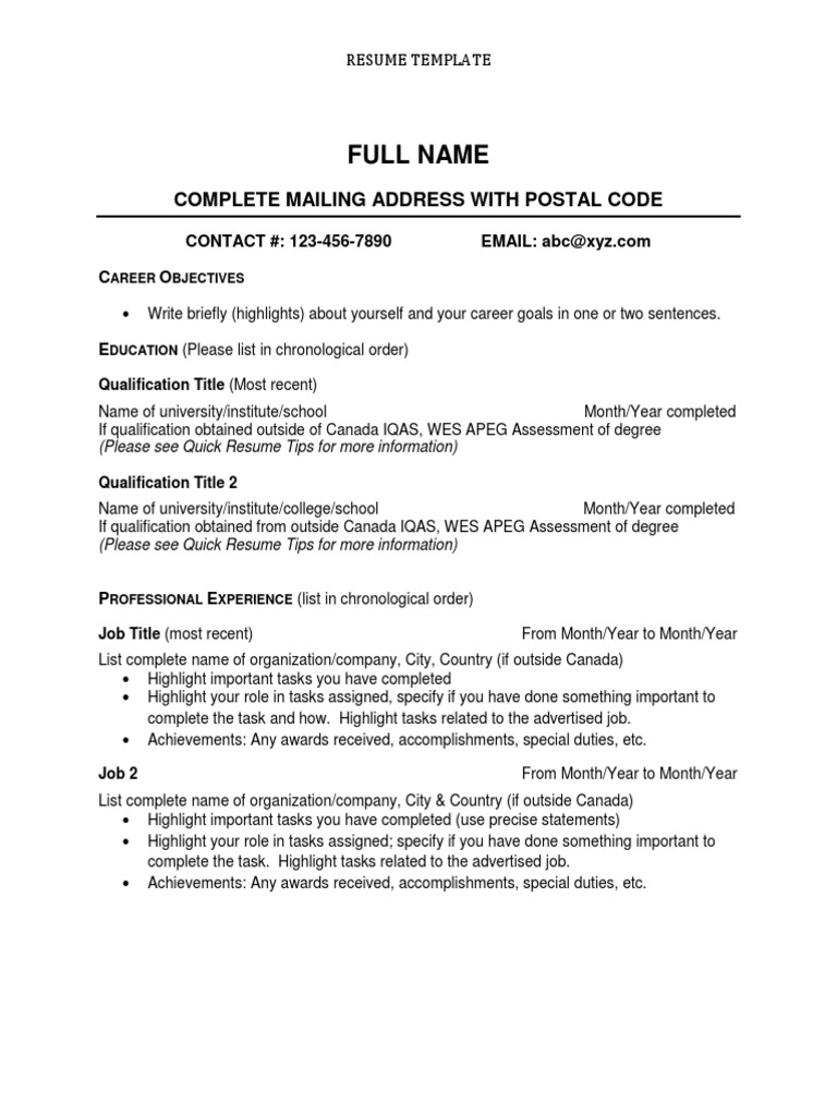Full Name: Complete Mailing Address With Postal Code | PDF | Résumé ...