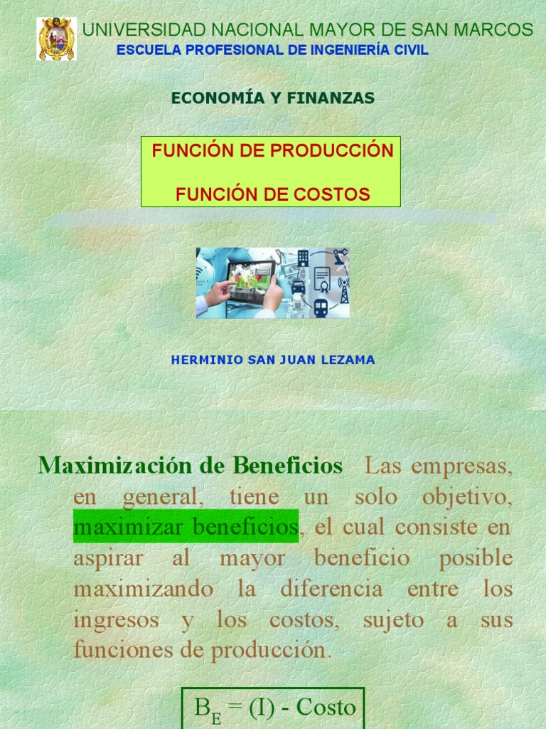 Clase 3 Funcion De Produccion Y Funcion De Costos Descargar Gratis