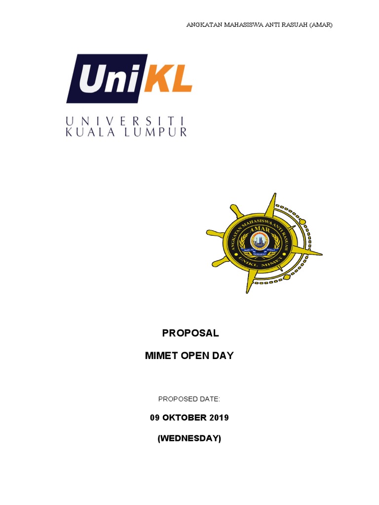 Proposal OPEN DAY UNIKL MIMET | PDF | Desserts | Foods