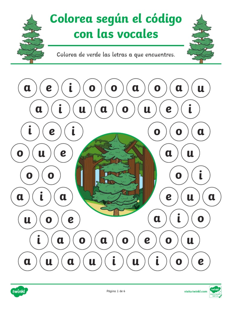 Colorea las vocales según el código | PDF | Arco iris | Hojas de estilo ...