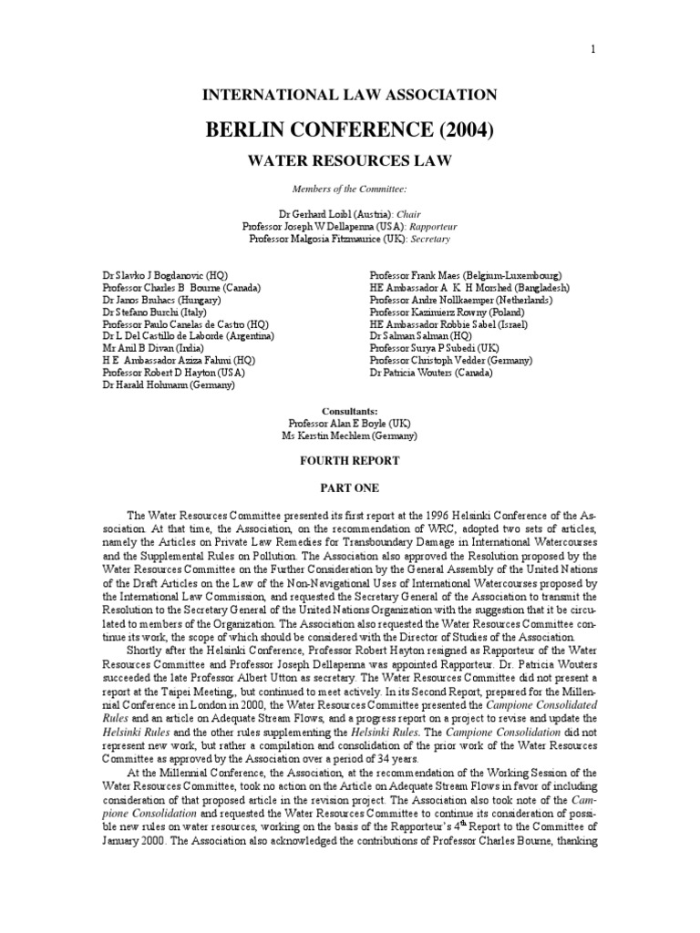 Berlin Rules On Water Resources ILA | PDF | Groundwater | International Law
