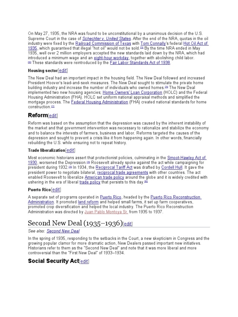 The New Deal and Its Impact on Housing, Labor, Social Security and ...