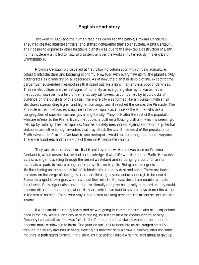 English Short Story Draft PDF | PDF | Astronomy | Nature