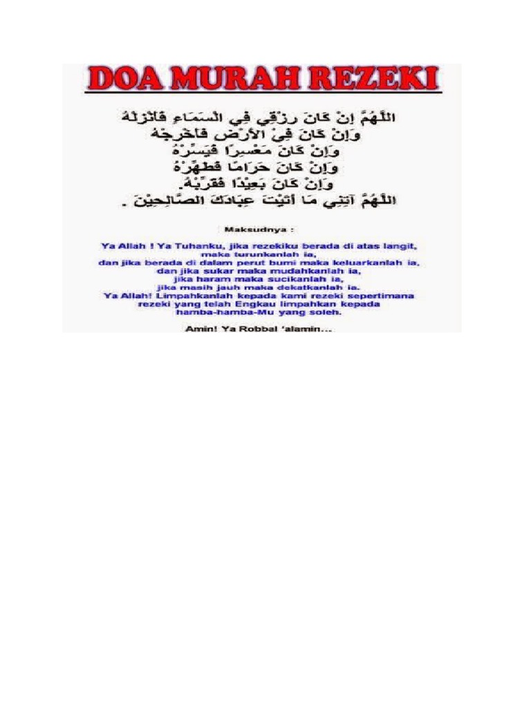 Doa Murah Rezeki | PDF