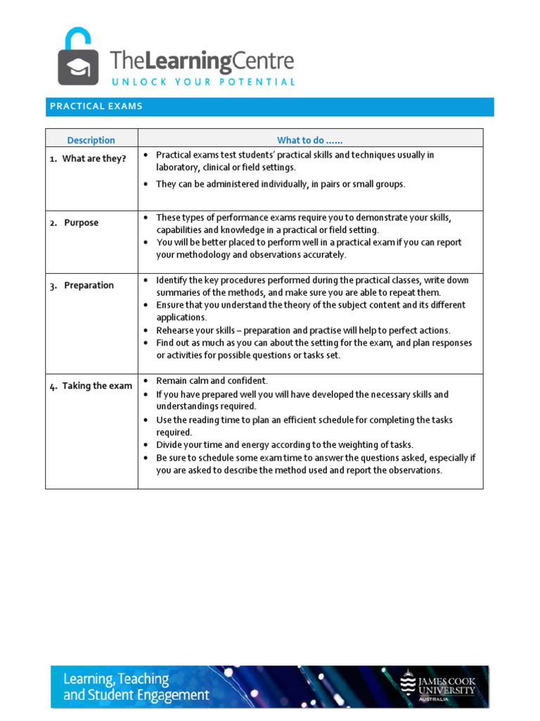 Description What To Do : Practical Exams | PDF