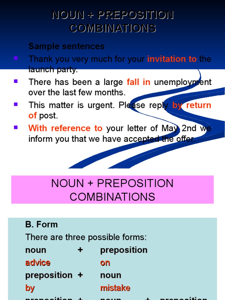 Noun and Preposition Combinations Guide | PDF | Preposition And ...