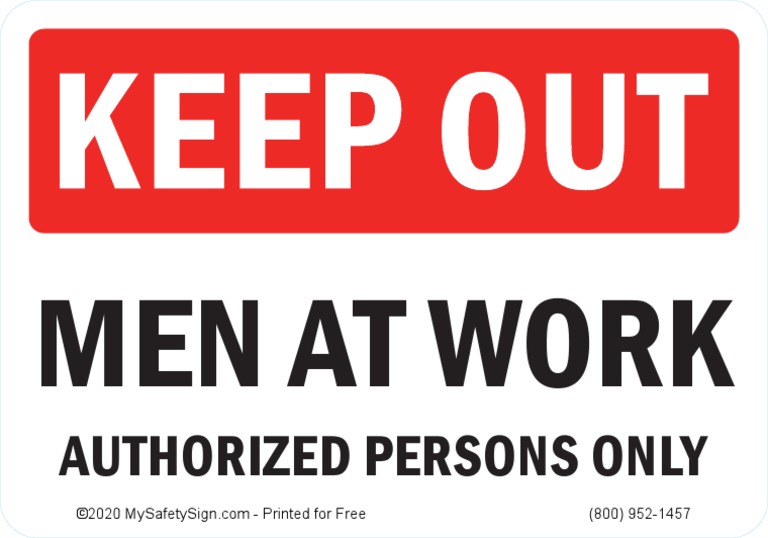 Men at Work Keep Out | PDF
