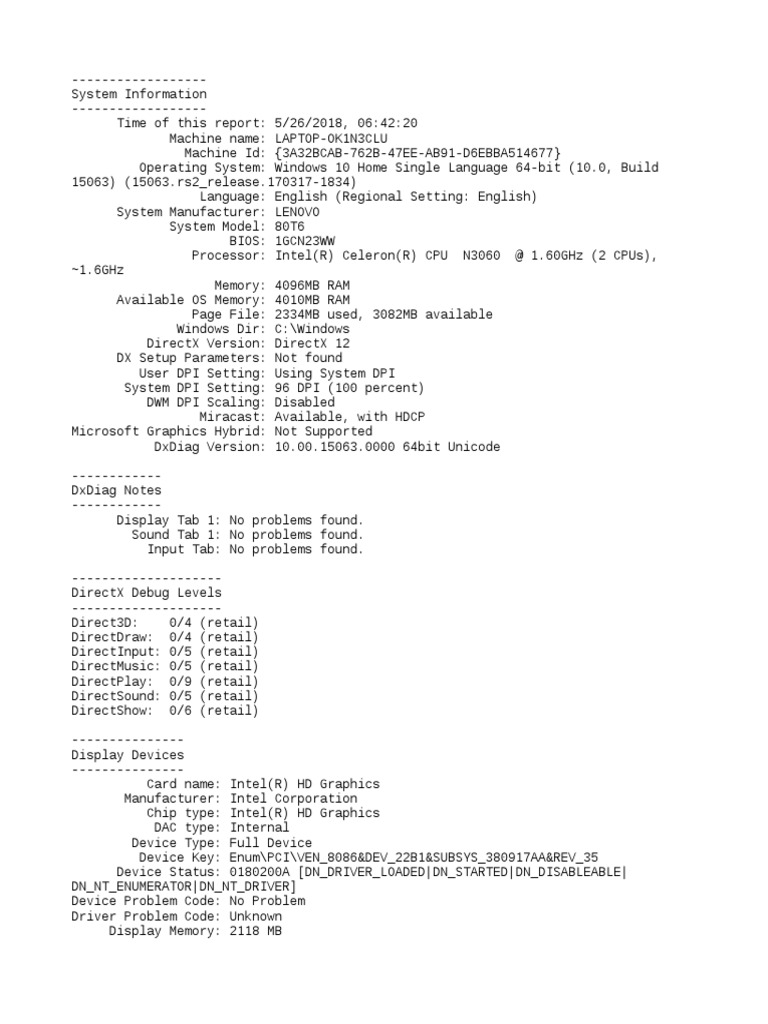 Lenovo 80T6 Laptop System Info | PDF | Device Driver | Codec
