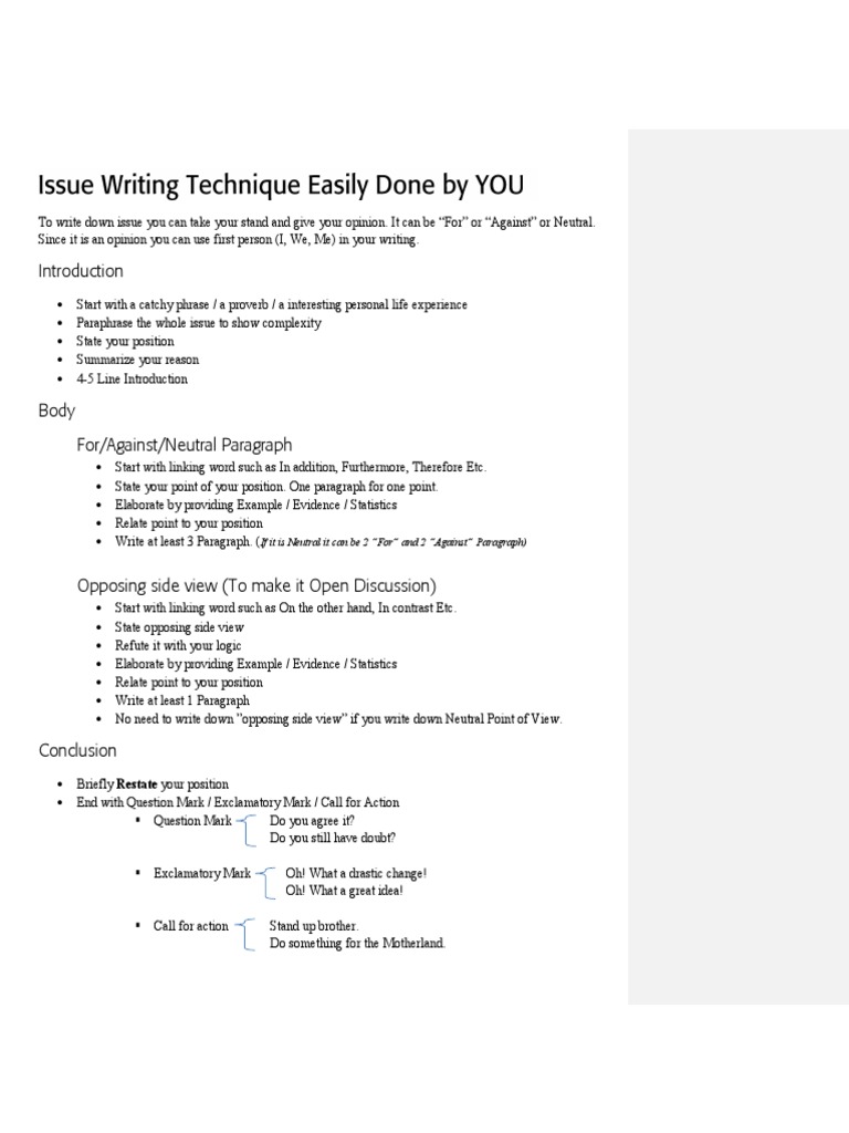 Issue Writing Technique | Download Free PDF | Statistics | Cognitive ...