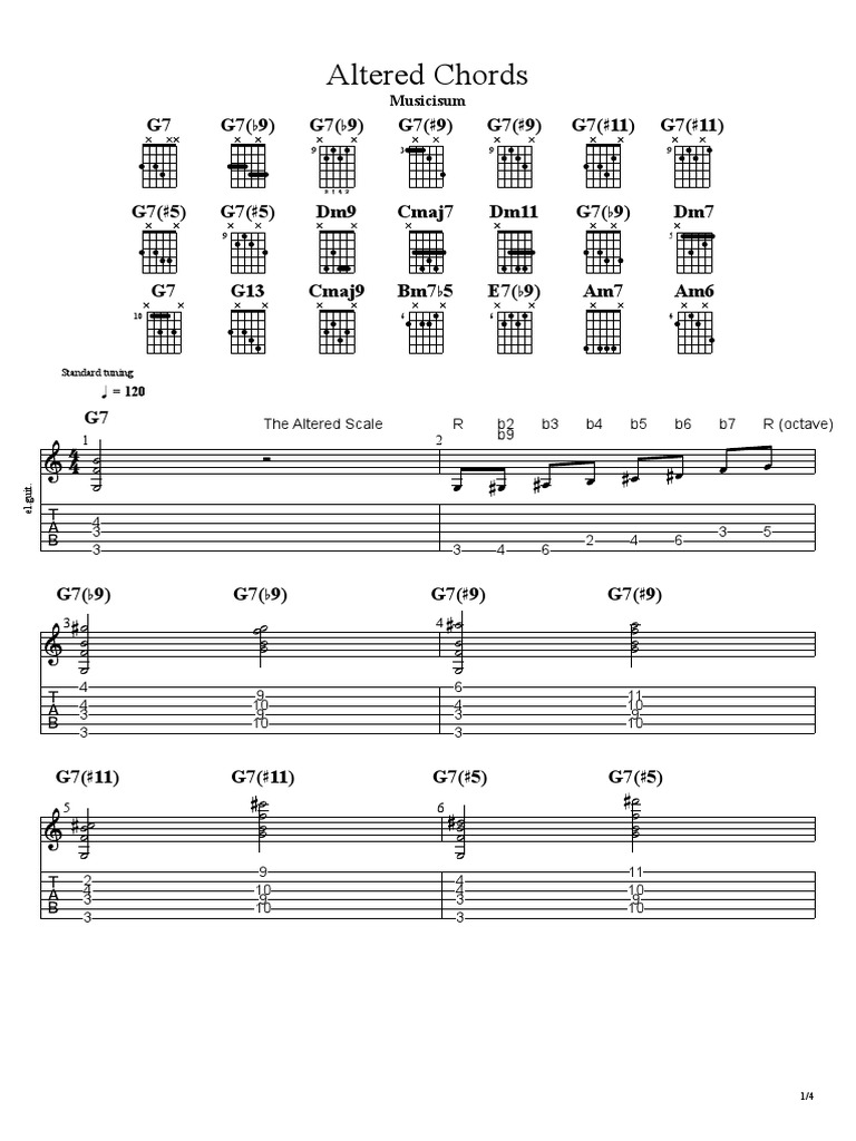Altered Chords | PDF | Music Theory | Elements Of Music
