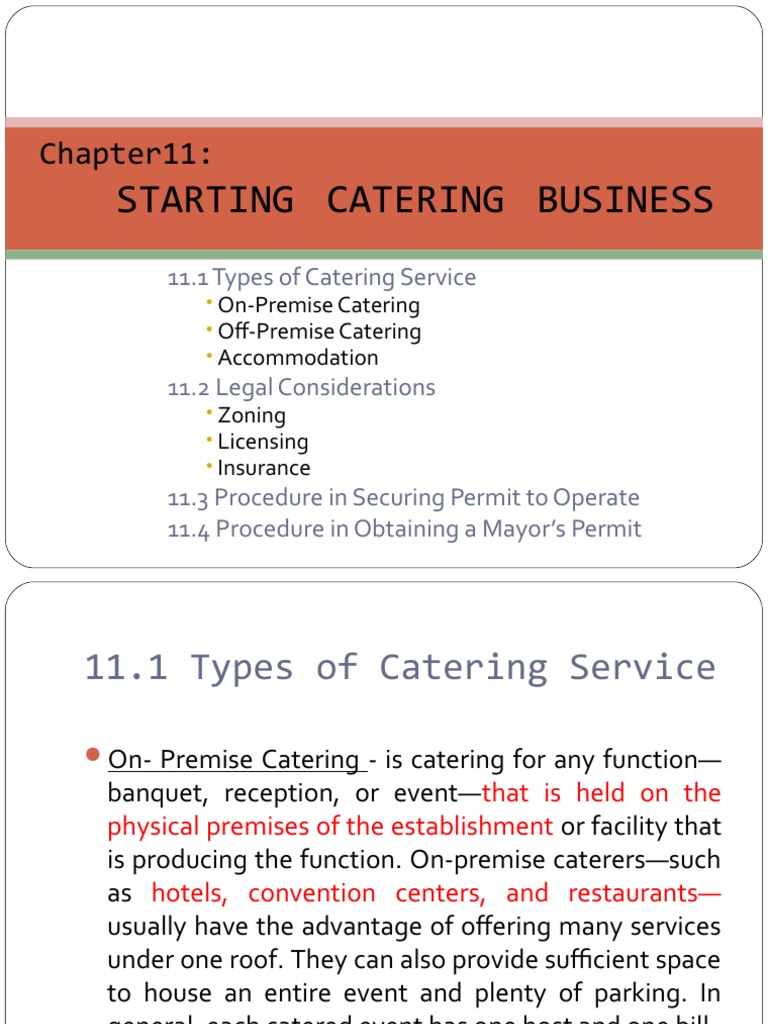 Starting Catering Business | PDF | Insurance | License