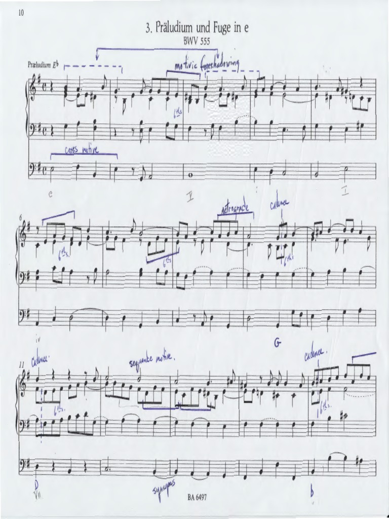 Bach BWV 555 Analysis and Notes | PDF | Compositions | Baroque Music