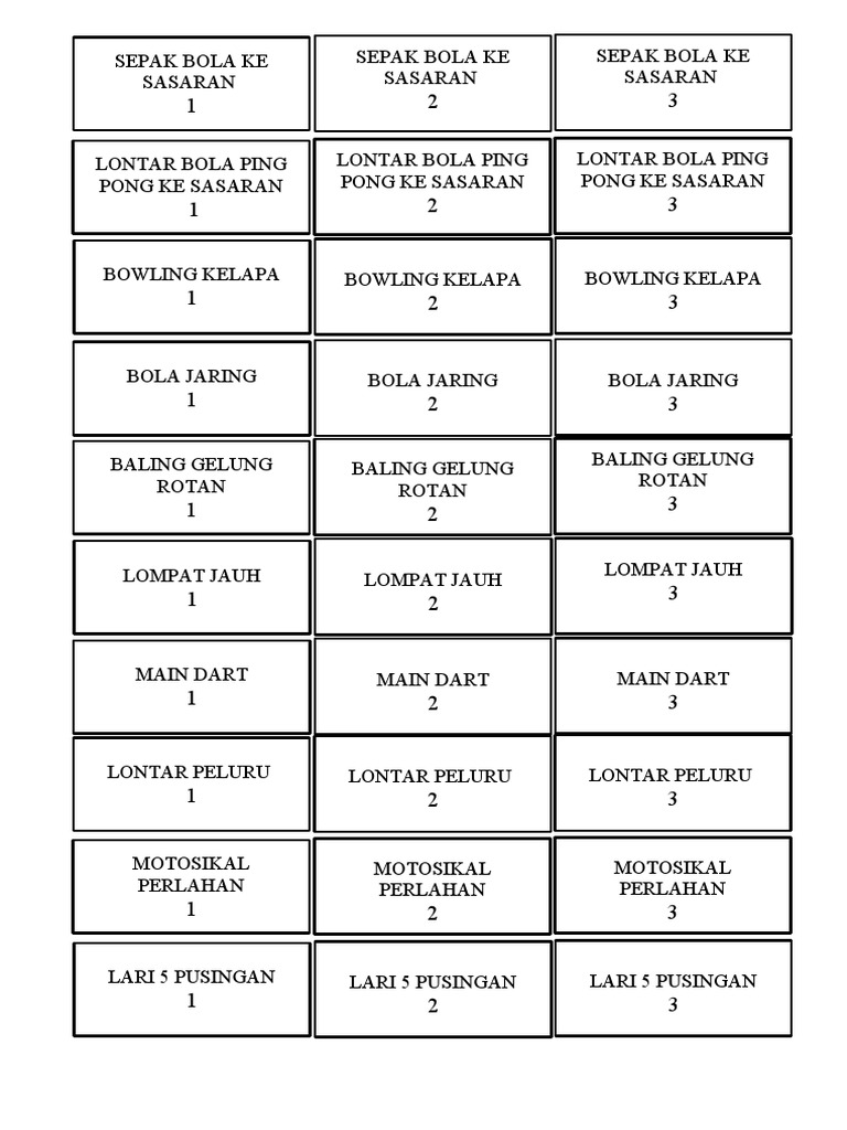 Label Acara Sukaneka | PDF