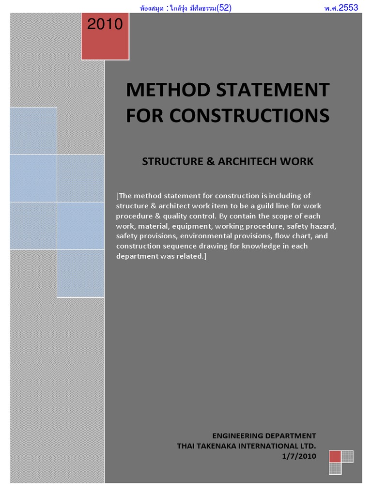 3.method Statement of Structure Work-Eng PDF | PDF | Deep Foundation ...