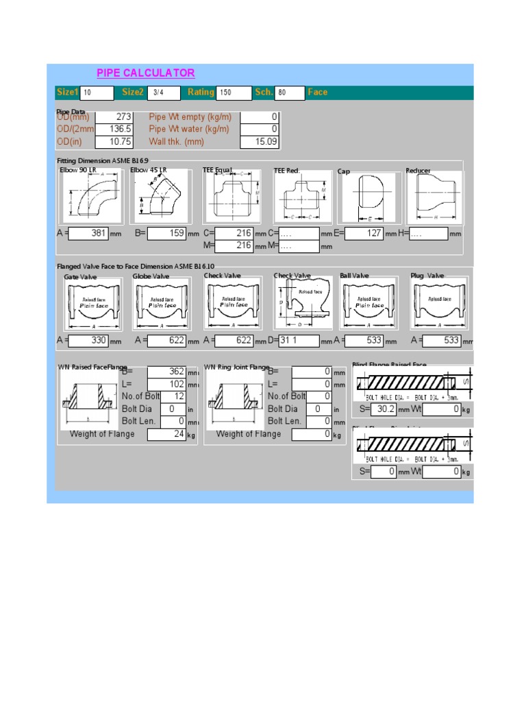 Pipe Calculator | PDF | Pipe (Fluid Conveyance) | Liquids